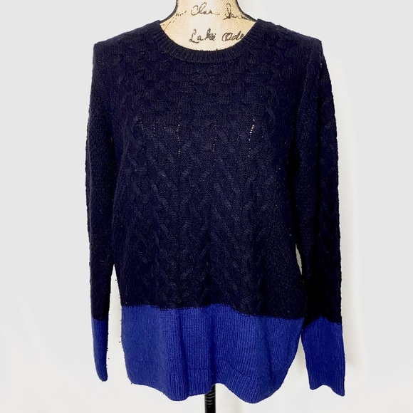 Vince | Sweaters | Vince Blue Color Block Wool Yak Knit Sweater | Poshmark